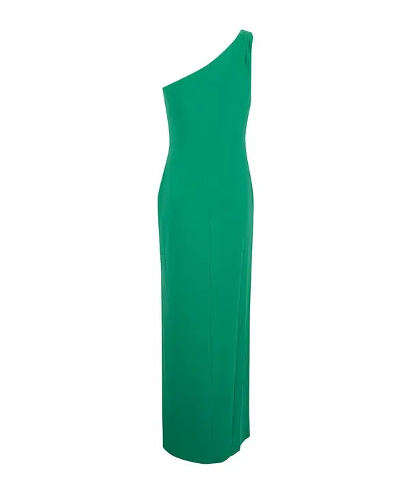 Ralph Lauren One-shoulder Draped Maxi Dress With Side Slit
