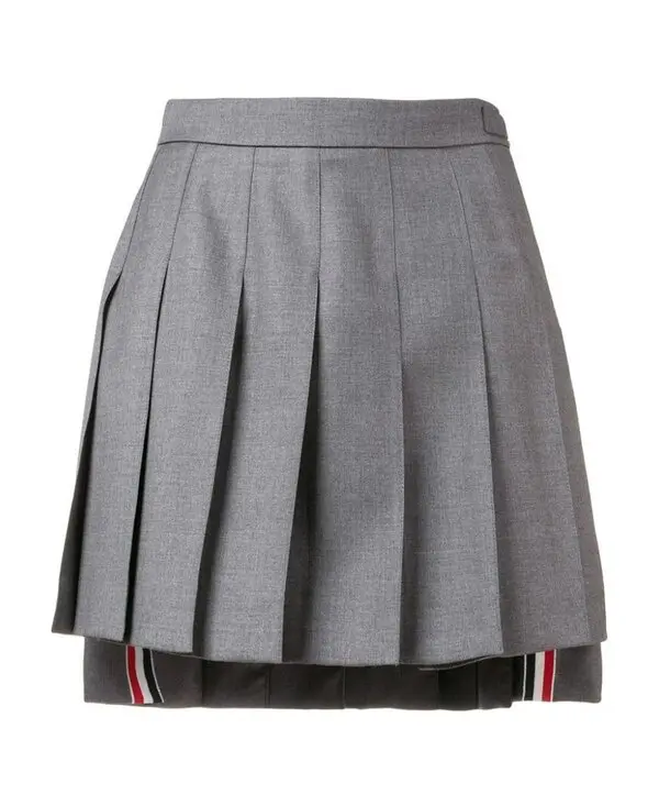 Thom Browne Pleated Mini Skirt - Medium Gray