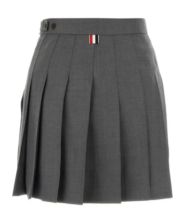 Thom Browne Pleated Mini Skirt - Medium Gray