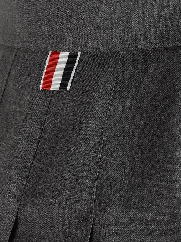 Thom Browne Pleated Mini Skirt - Medium Gray