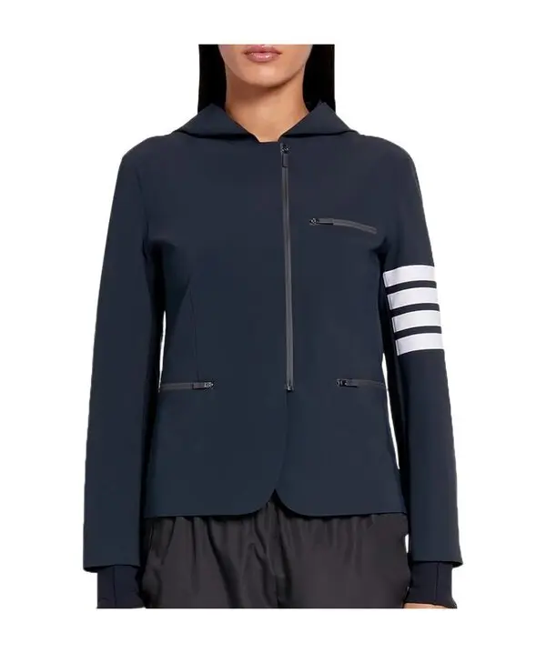 Thom Browne 4-bar Tech Compression Zip-up Hooded Jacket