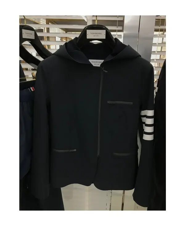 Thom Browne 4-bar Tech Compression Zip-up Hooded Jacket
