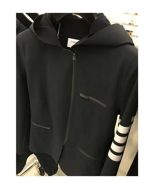 Thom Browne 4-bar Tech Compression Zip-up Hooded Jacket
