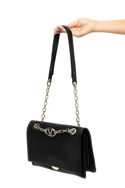 Valentino Garavani Vlogo Chain Shoulder Bag - Black