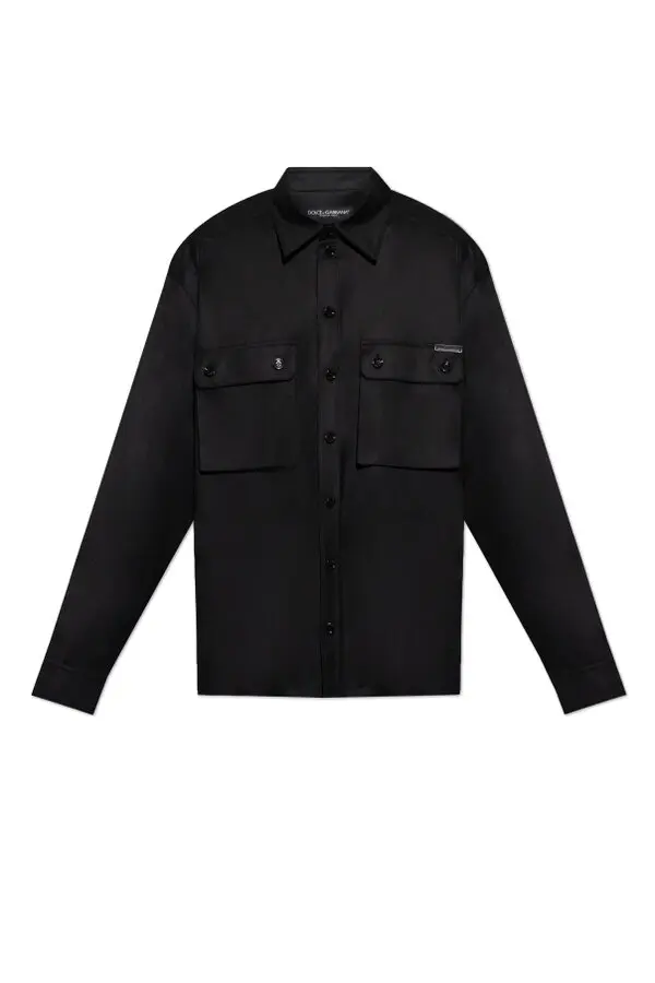 Dolce & Gabbana Dolce Gabbana Oversize Flannel Shirt - Black