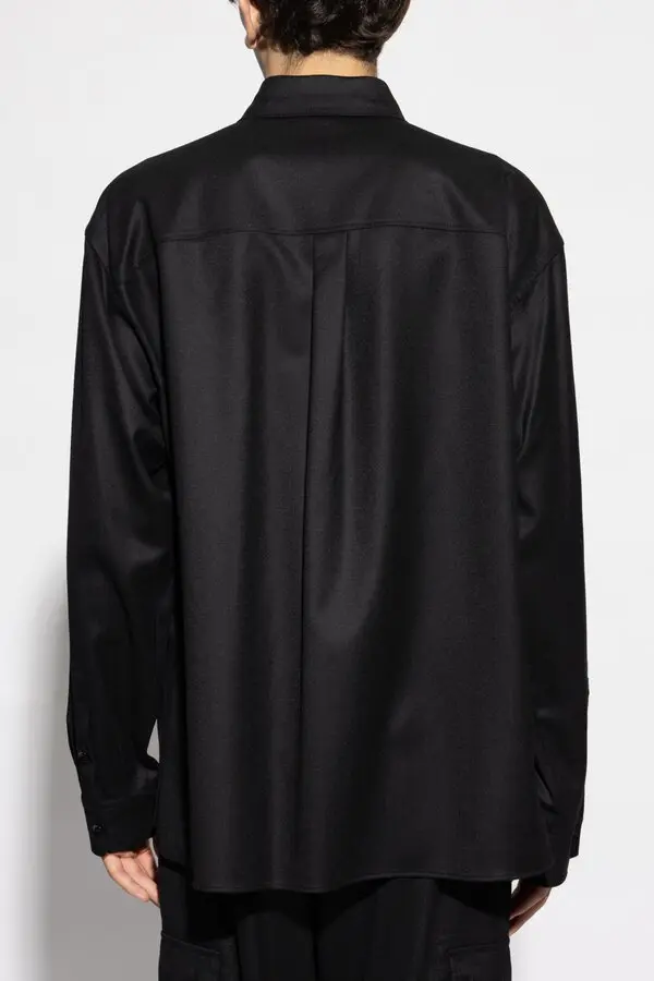 Dolce & Gabbana Dolce Gabbana Oversize Flannel Shirt - Black