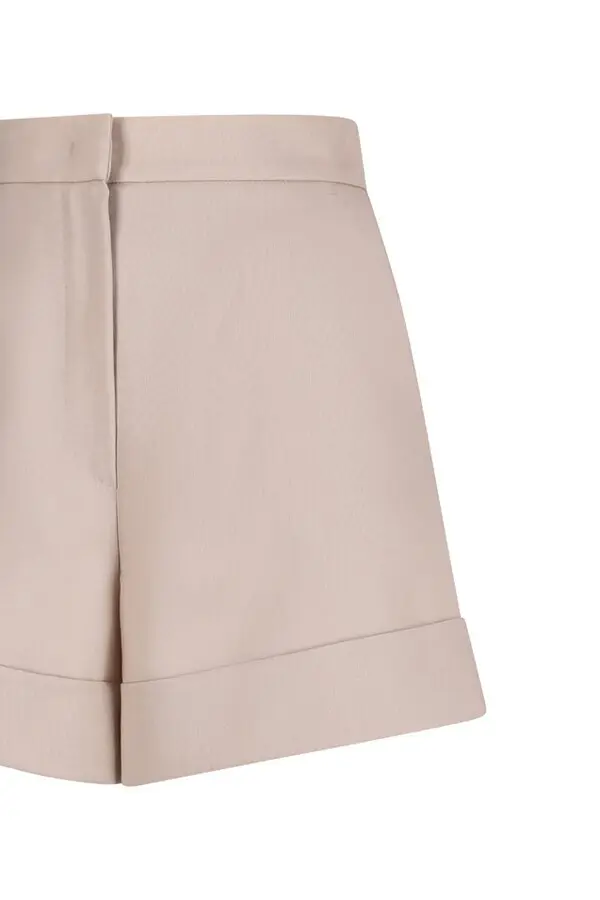 Max Mara High-waisted Turn-up Hem Shorts - Nude