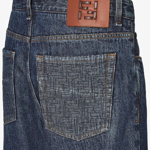 Fendi Straight-cut Long Jeans - Blue