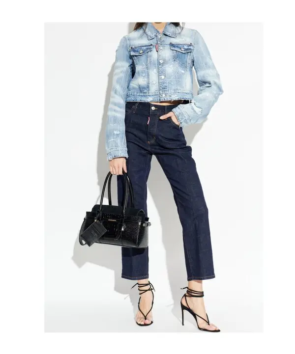 Dsquared2 Distressed Buttoned Denim Jacket