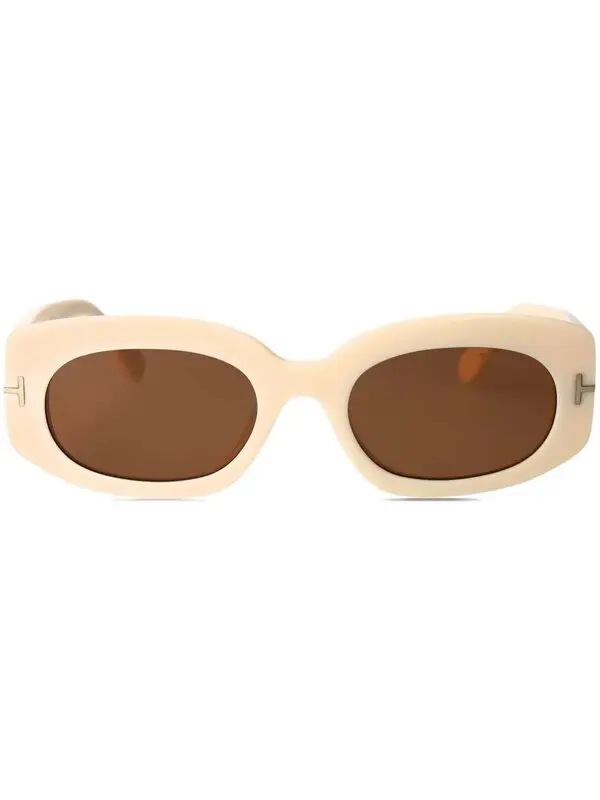 TOM FORD Full Rim Oval Sunglasses - Brown