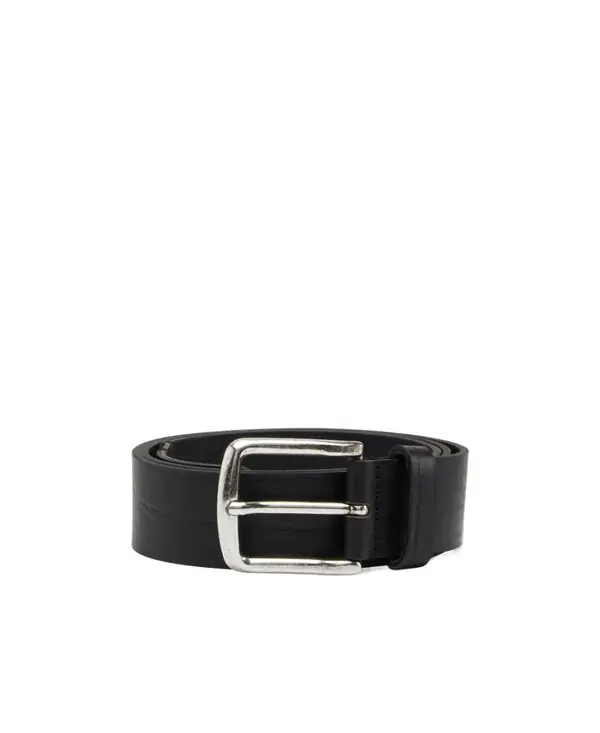 DIESEL® B-line Leather Belt With Pin Buckle - Black