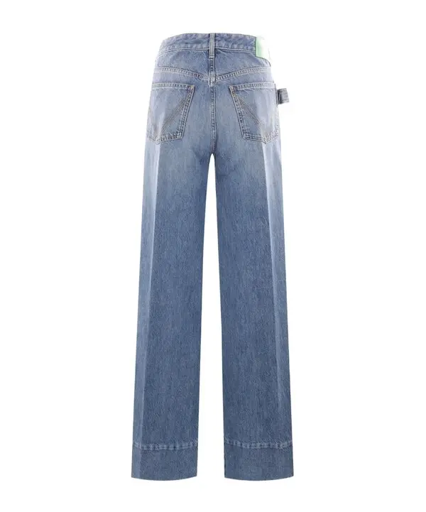 Bottega Veneta Buttoned Wide-leg Jeans - Medium Blue