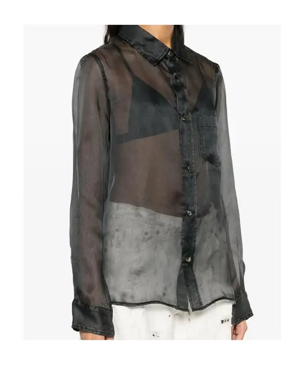 HAIKURE Sheer Detailed Long-sleeve Shirt