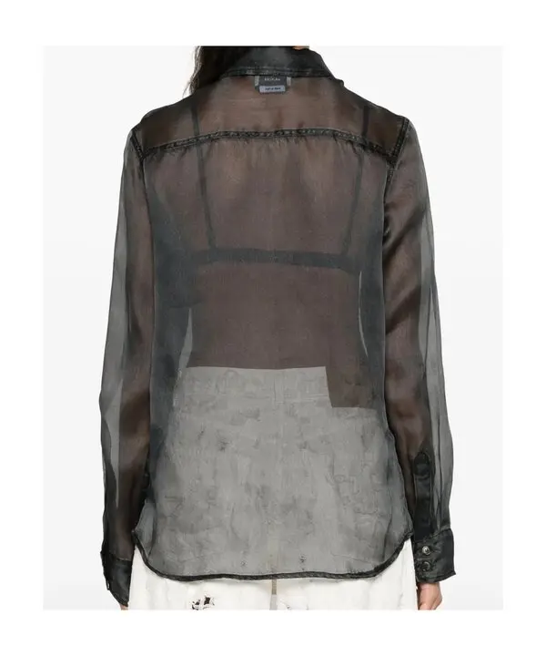 HAIKURE Sheer Detailed Long-sleeve Shirt