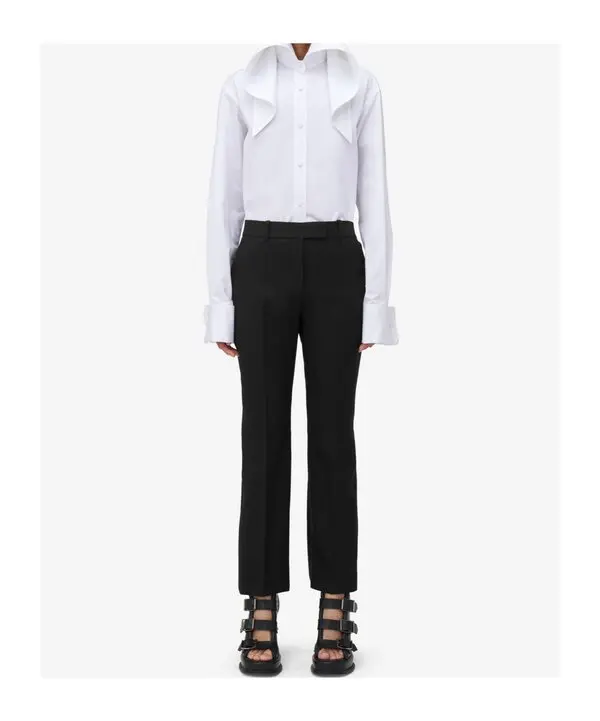 Alexander McQueen Kickback Straight-leg Trousers - Black