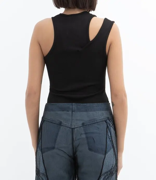 Christopher Esber Asymmetric Ribbed V-neck Tank Top