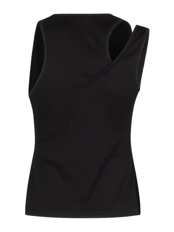 Christopher Esber Asymmetric Ribbed V-neck Tank Top