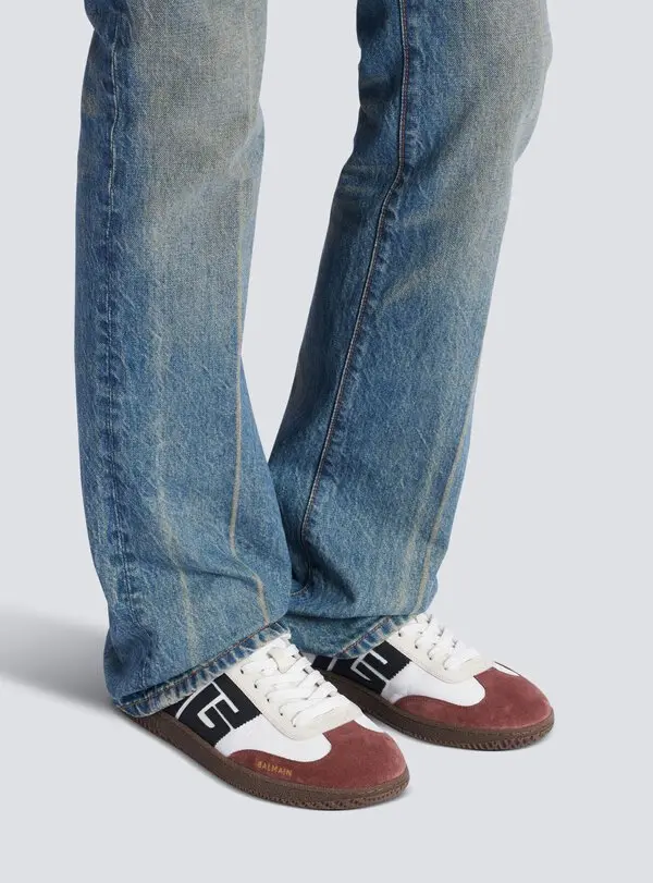 Balmain Swan Suede And Nylon Trainers - White