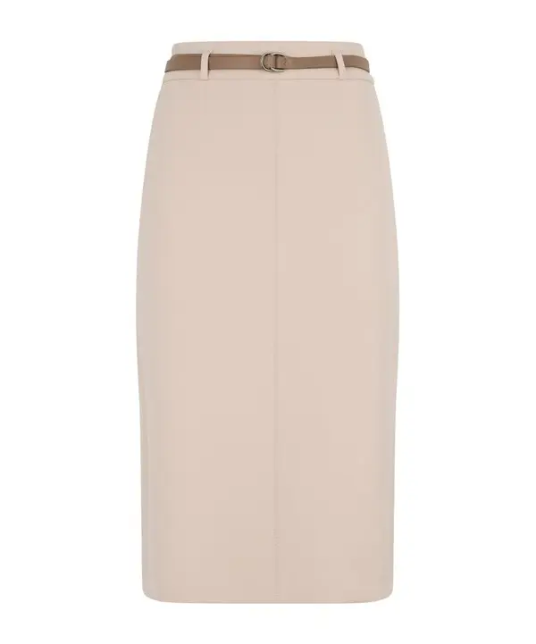 Peserico Belted Knee-length Skirt - Beige
