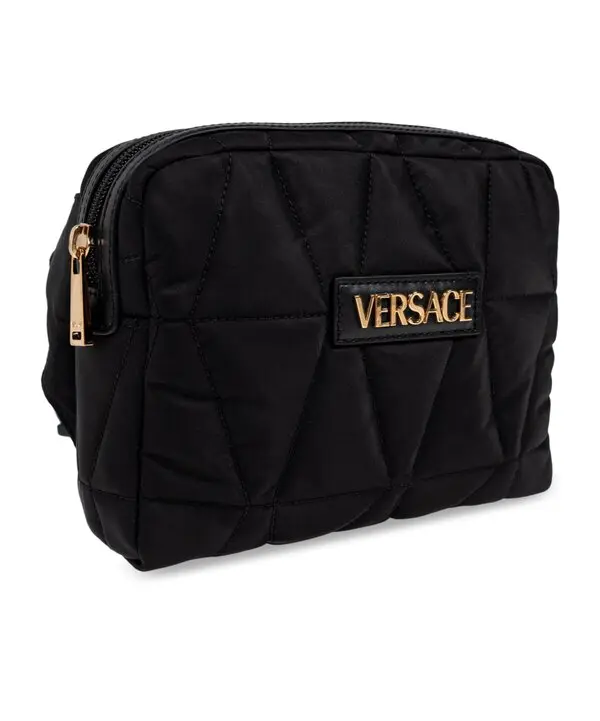 Versace Logo Plaque Quilted Belt Bag