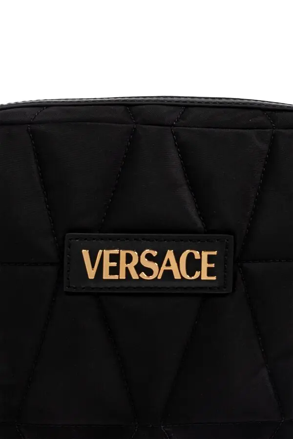 Versace Logo Plaque Quilted Belt Bag