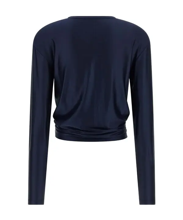 Rabanne Long Sleeve Round Neck Top With Piercing Detail