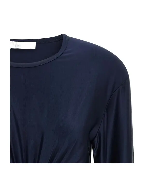 Rabanne Long Sleeve Round Neck Top With Piercing Detail