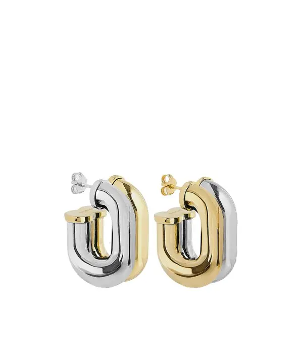 Rabanne Two-tone Hoop Earrings - Silver/gold