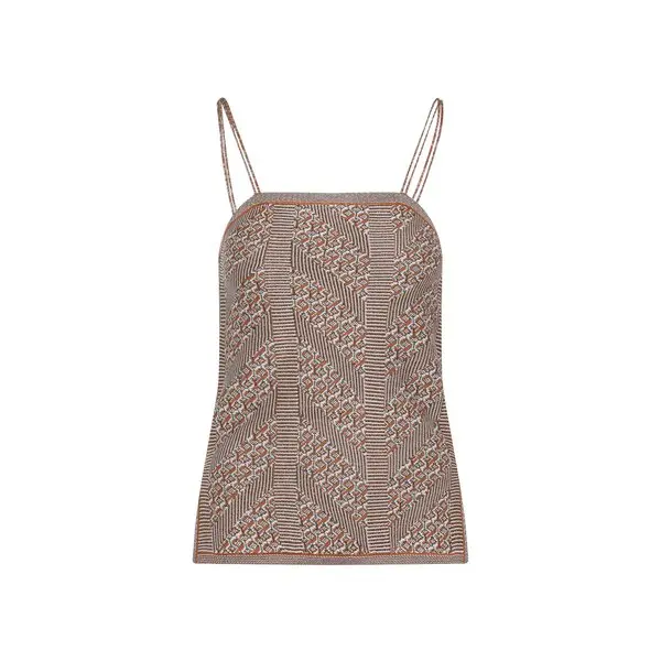 Valentino Garavani Geometric Print Tank Top - Brown