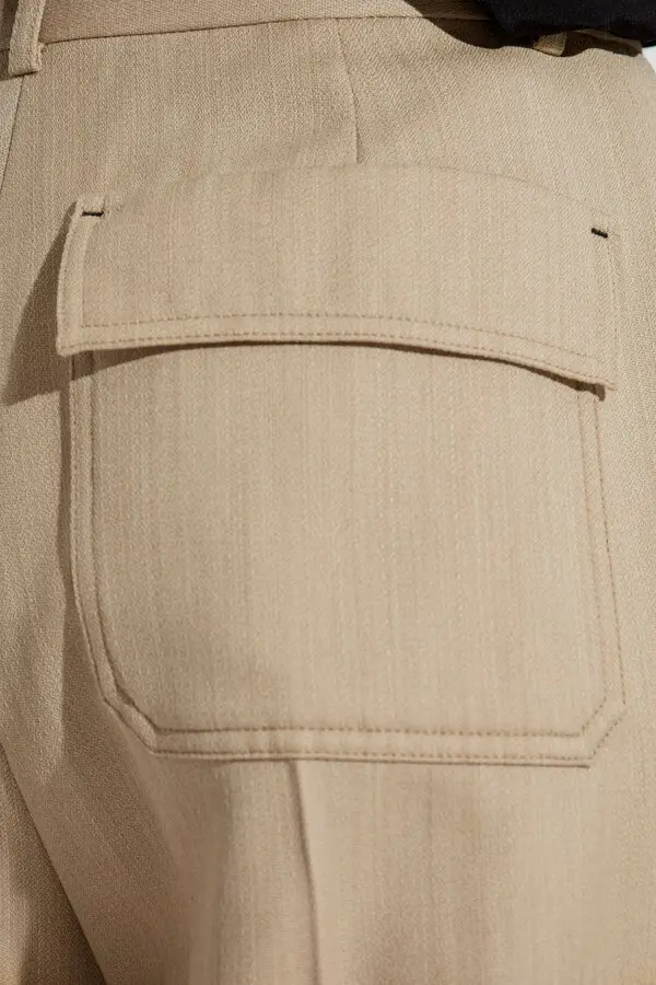 Victoria Beckham Wide Leg Turn-up Trousers