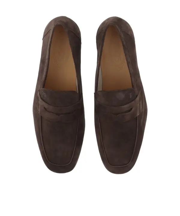 TOD'S Suede Slip-on Loafers - Brown