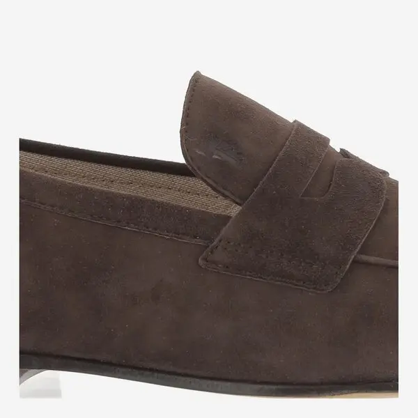 TOD'S Suede Slip-on Loafers - Brown