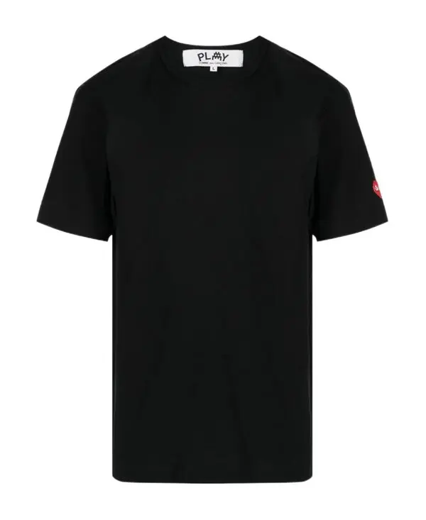 Play Comme Des Garcon X Invader Logo-patch Cotton T-shirt