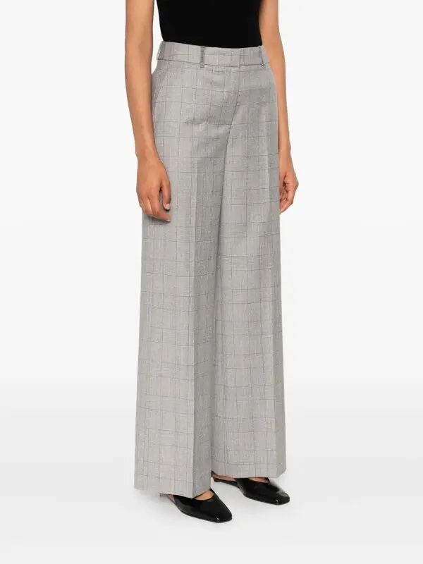 Peserico Checked Straight-leg Trousers - Gray