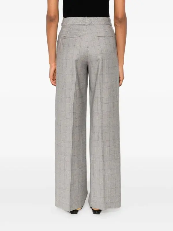 Peserico Checked Straight-leg Trousers - Gray