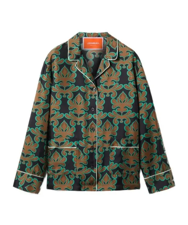 La DoubleJ Printed Silk Shirt - Green