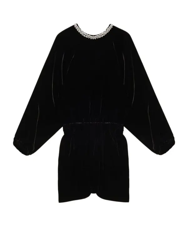 Isabel Marant Étoile Beniga Dress With Embellished Neckline - Black