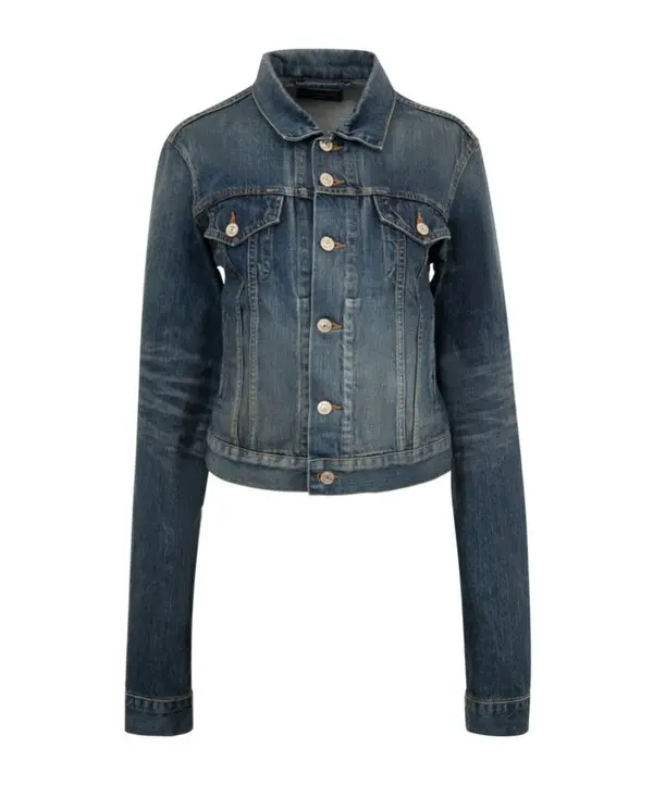 Balenciaga Collared Button-up Denim Jacket