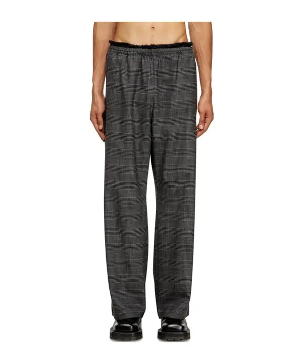 DIESEL® Plaid Regular Fit Drawstring Waist Trousers