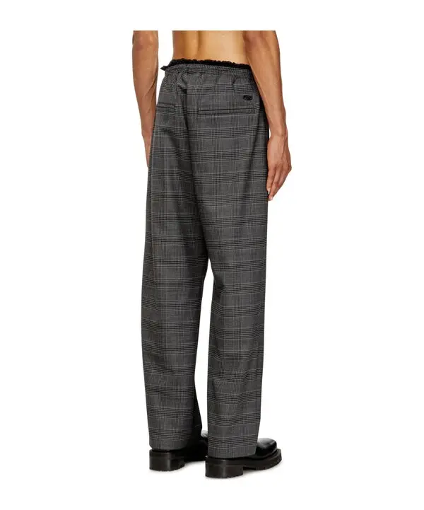 DIESEL® Plaid Regular Fit Drawstring Waist Trousers