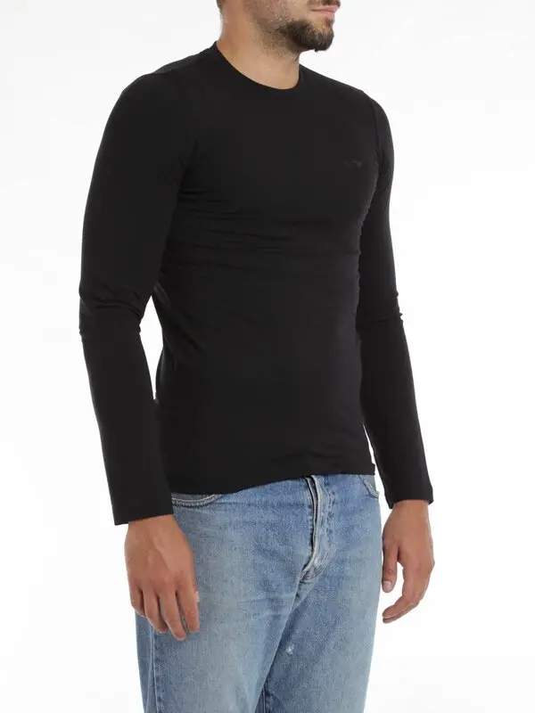 Emporio Armani Round Collar And Long-sleeved T-shirt