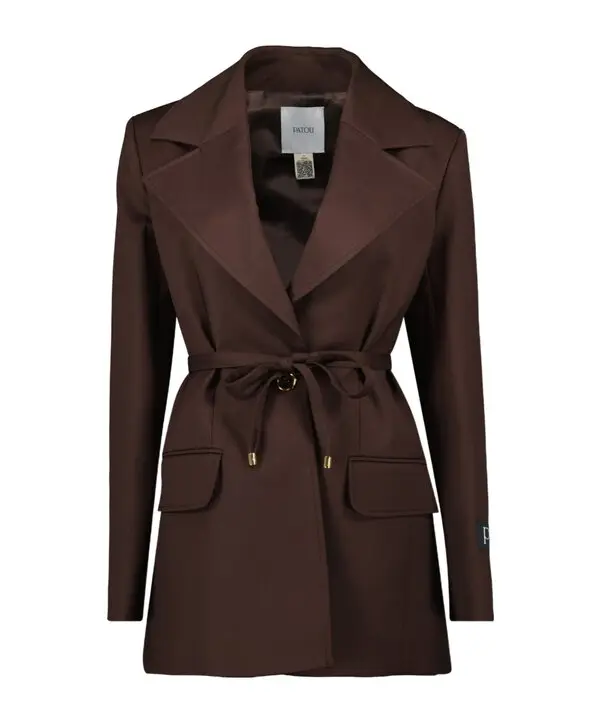 PATOU Single-breasted Belted Jacket With Notched Lapels