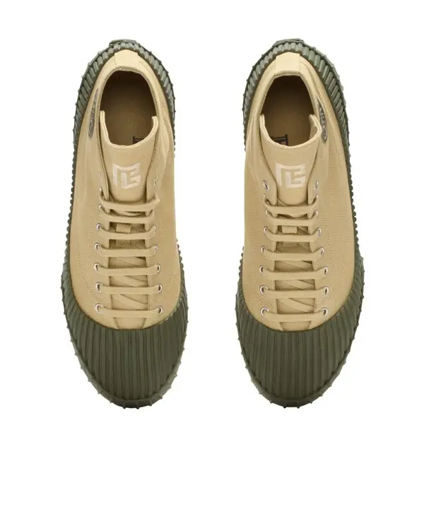 Balmain Riff High Top Canvas Sneakers