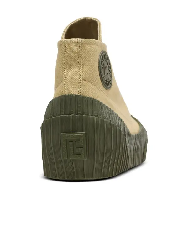 Balmain Riff High Top Canvas Sneakers
