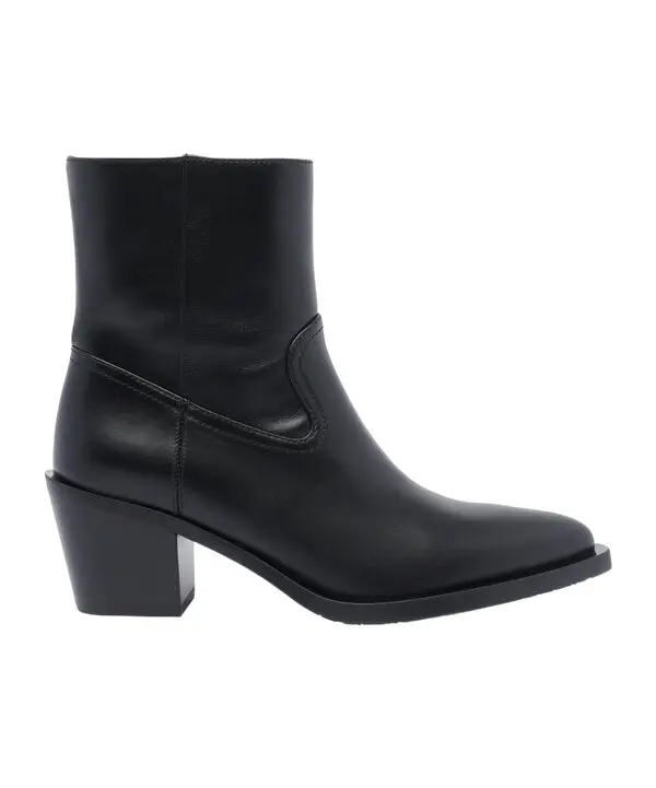 STUART WEITZMAN Tate Pointed Toe Zip Up Block Heel Bootie