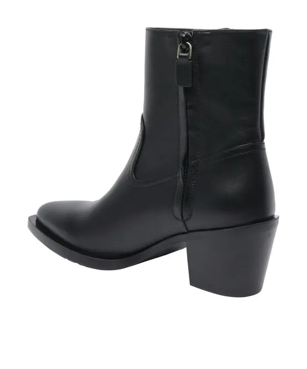 STUART WEITZMAN Tate Pointed Toe Zip Up Block Heel Bootie