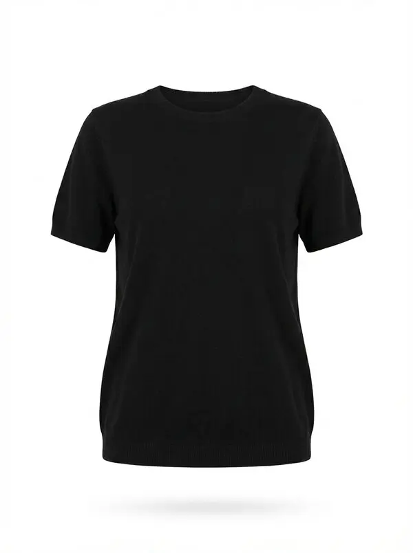 Max Mara Short Sleeve Crew Neck Sweater - Black