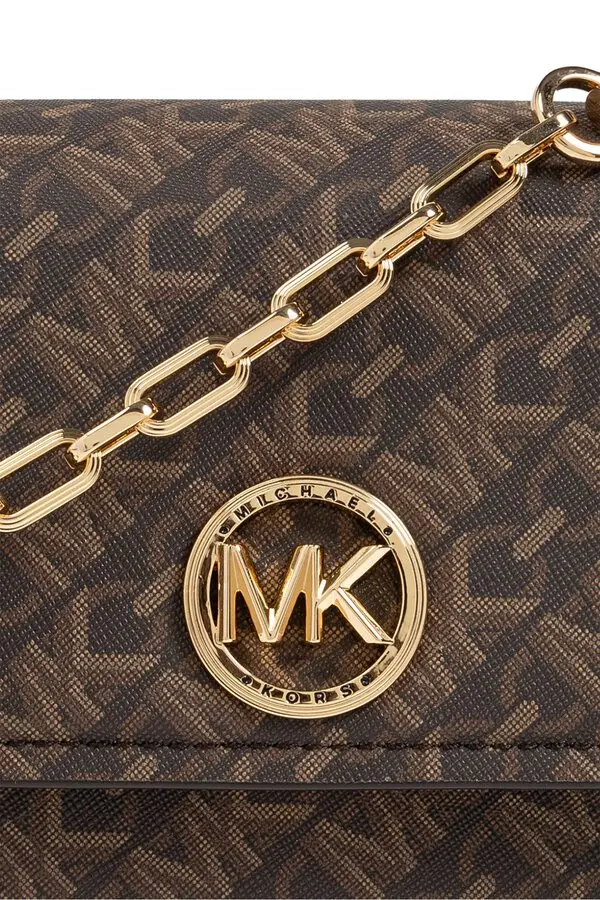 Michael Kors Delancey Monogram Shoulder Bag - Black