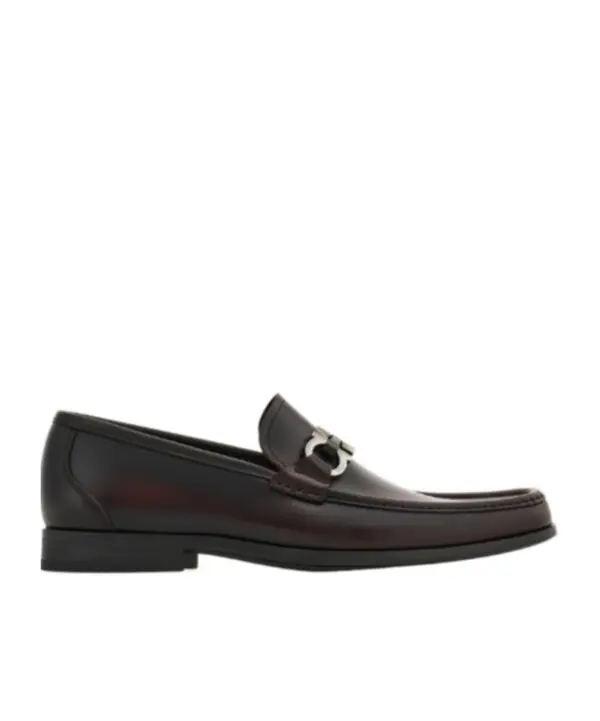 FERRAGAMO Horsebit Detail Loafers - Black