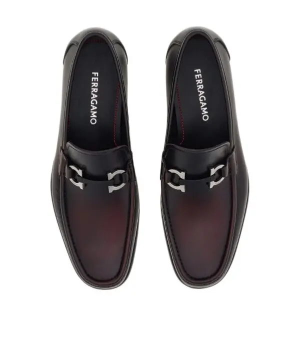 FERRAGAMO Horsebit Detail Loafers - Black